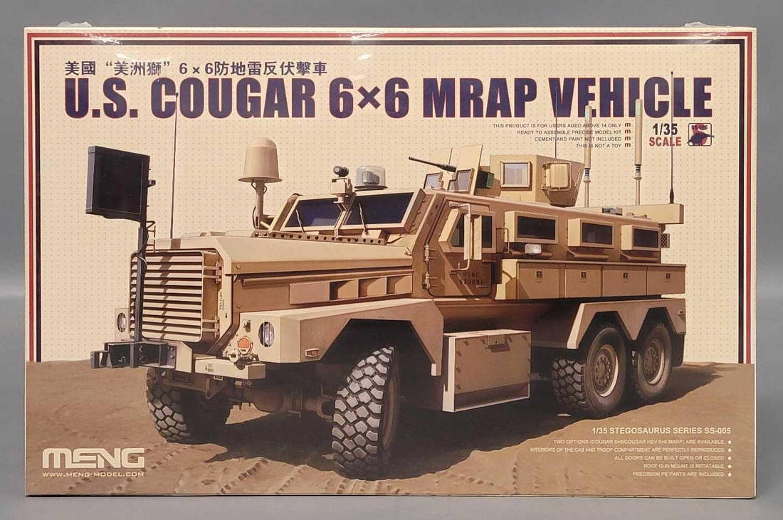 Factory Sealed Meng 1/35 Us Cougar 6x6 Mrap Vehicle Kit 005 Auction