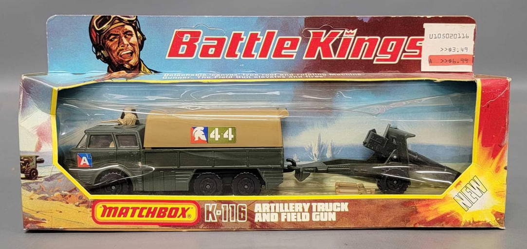 Matchbox Battle Kings No K116 Un Punched Artillery Truck And Field Gun ...