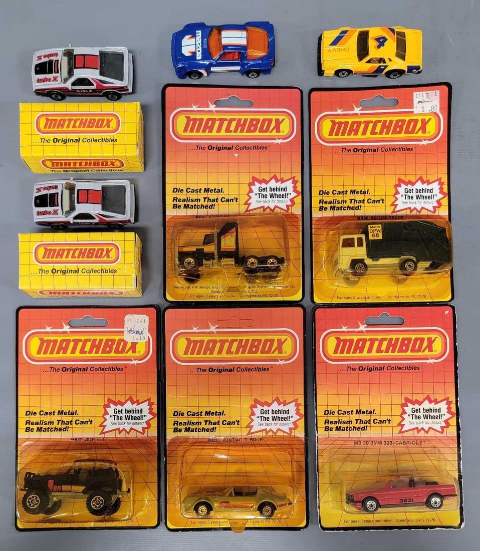 Nine Matchbox Cars And Trucks In Blister Packs And Boxes Auction