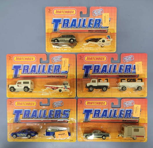 Five Matchbox Trailers In Blister Packs