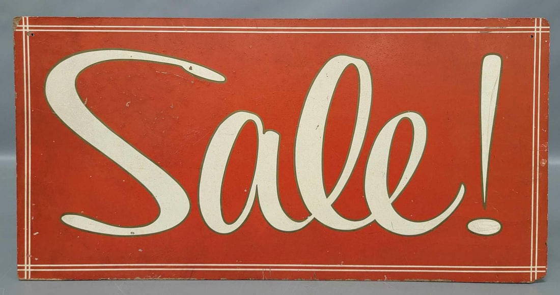 Neat Vintage Masonite Retail Sale! Sign Auction