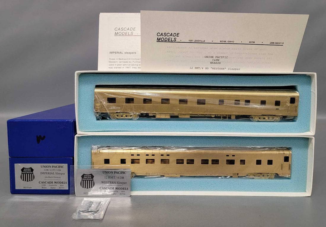 Two Mint Cascade Models Ho Brass Union Pacific Sleeper Cars In Original ...