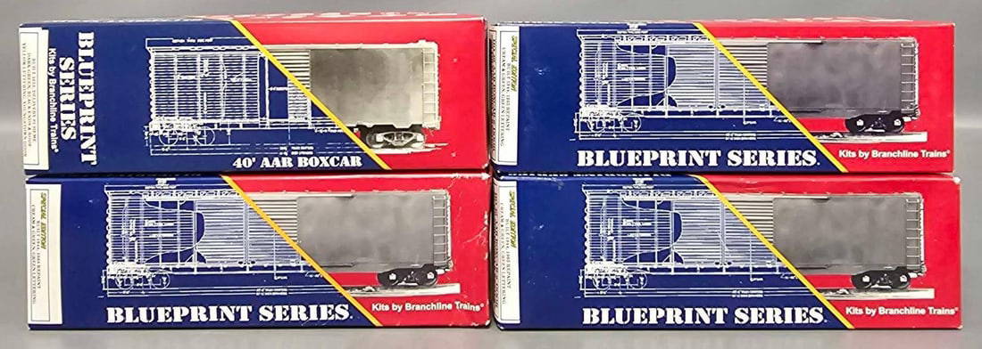 Four Branchline Trains Blueprint Series Boxcars Kits In Original Boxes ...