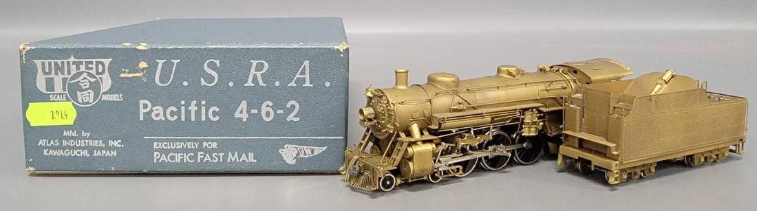United Pfm Ho Brass Usra Pacific 4-6-2 Steam Locomotive In Original Box ...