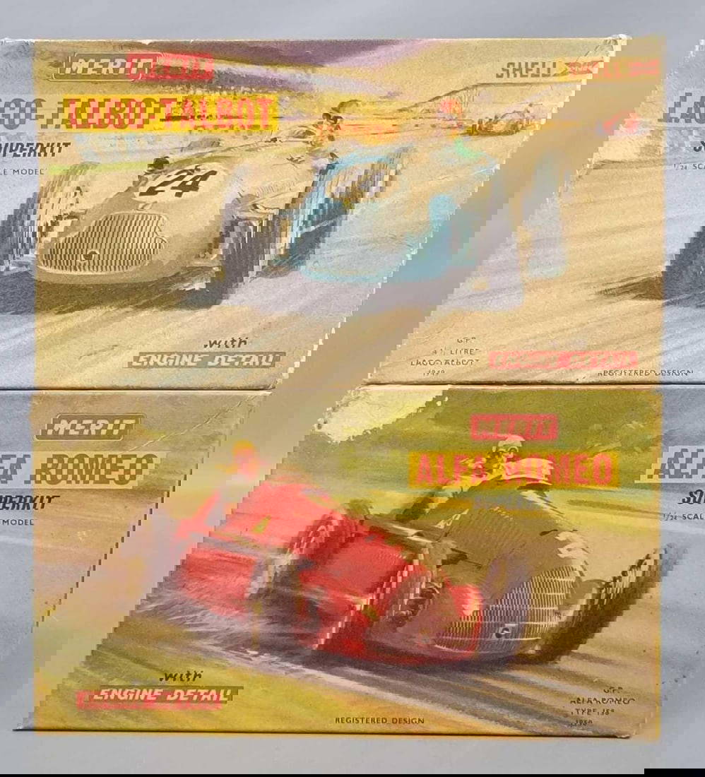 Two Vintage Merit 1/24 Unbuilt Plastic Model Kits In Original Boxes ...