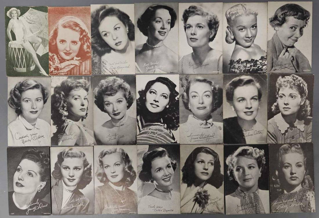 Twenty-one Actress And/or Female Singer Arcade Exhibit Cards Auction