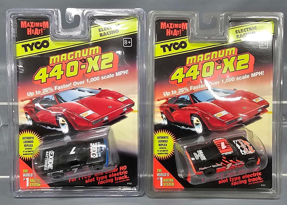 Two Tyco Maximum Heat Magnum 440-x2 Nascar Ho Slot Trucks On Blister Cards Auction