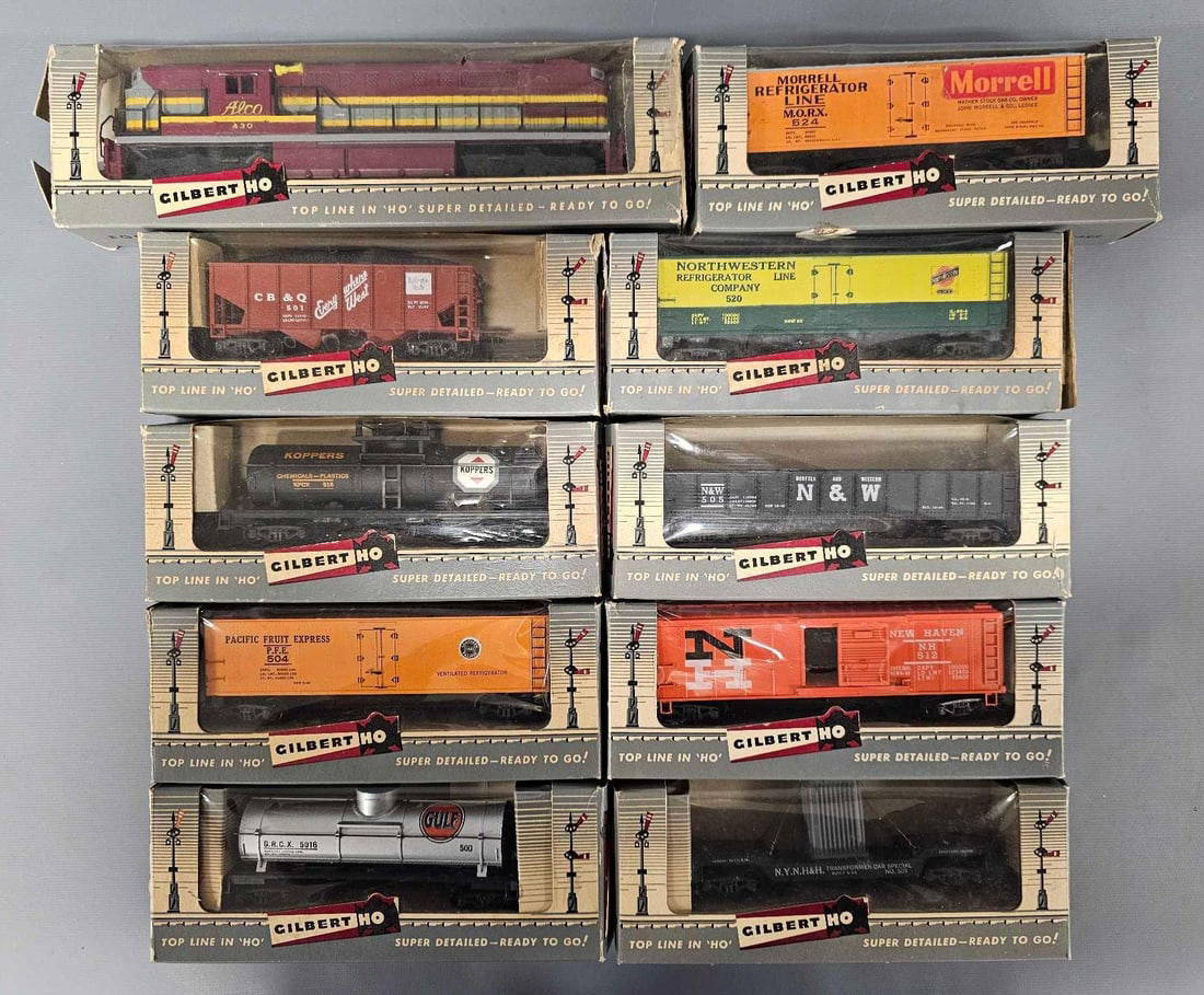Ten Gilbert American Flyer Ho Diesel Freight Train Set In Original ...