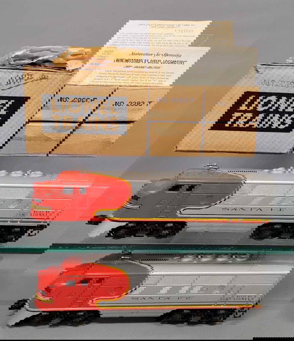 Postwar Lionel Full Oval 2383 Santa Fe F3 Diesel Locomotive Units In ...