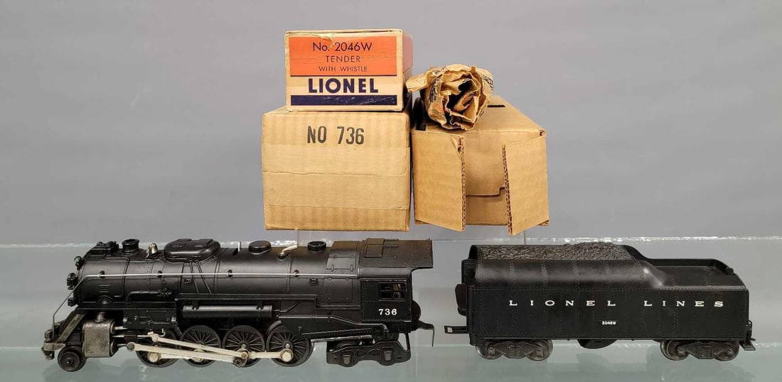 Postwar Lionel 736 2-8-4 Berkshire Steam Locomotive And 2046w Tender In ...