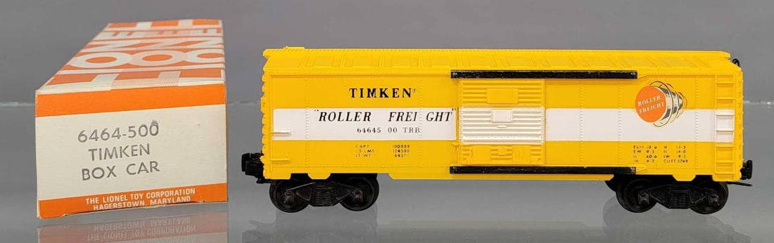 Lionel Postwar Type Iv Dark Yellow 6464-500 Timken Box Car In Original ...