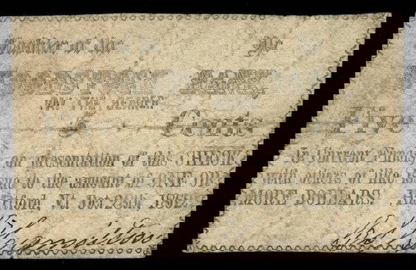 Vt Hartford. C.s. Hamilton. 5 Cents. 1862