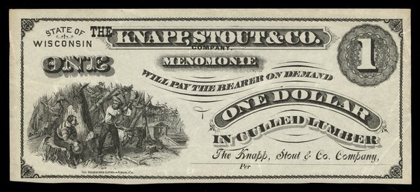 2447: WI Menomonie Knapp, Stout & Co. $1. VF+