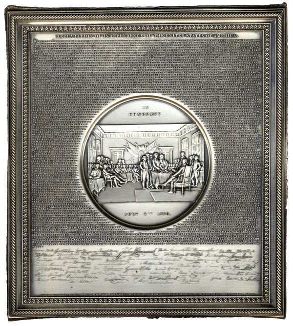 1859 Declaration Of Independenc Plaque Copper.