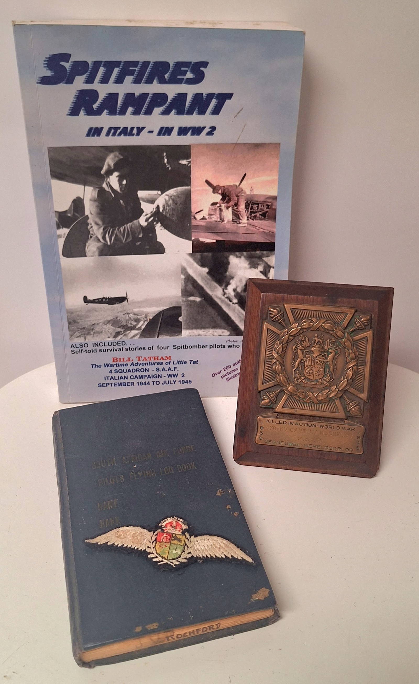 Ww2.saaf Killed In Action Spitfire Pilots Death Plaque, Log Book ,pilot ...