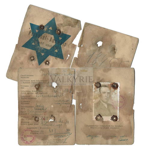 Ultra Rare Jewish Id Card Issued To Goldsmith Piotrkow