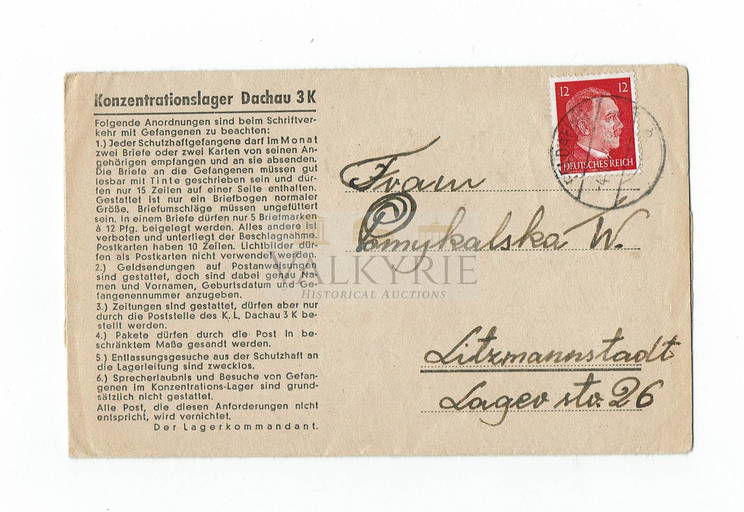 Kl Dachau Sub Camp Feldafing Very Rare Letter! 1944