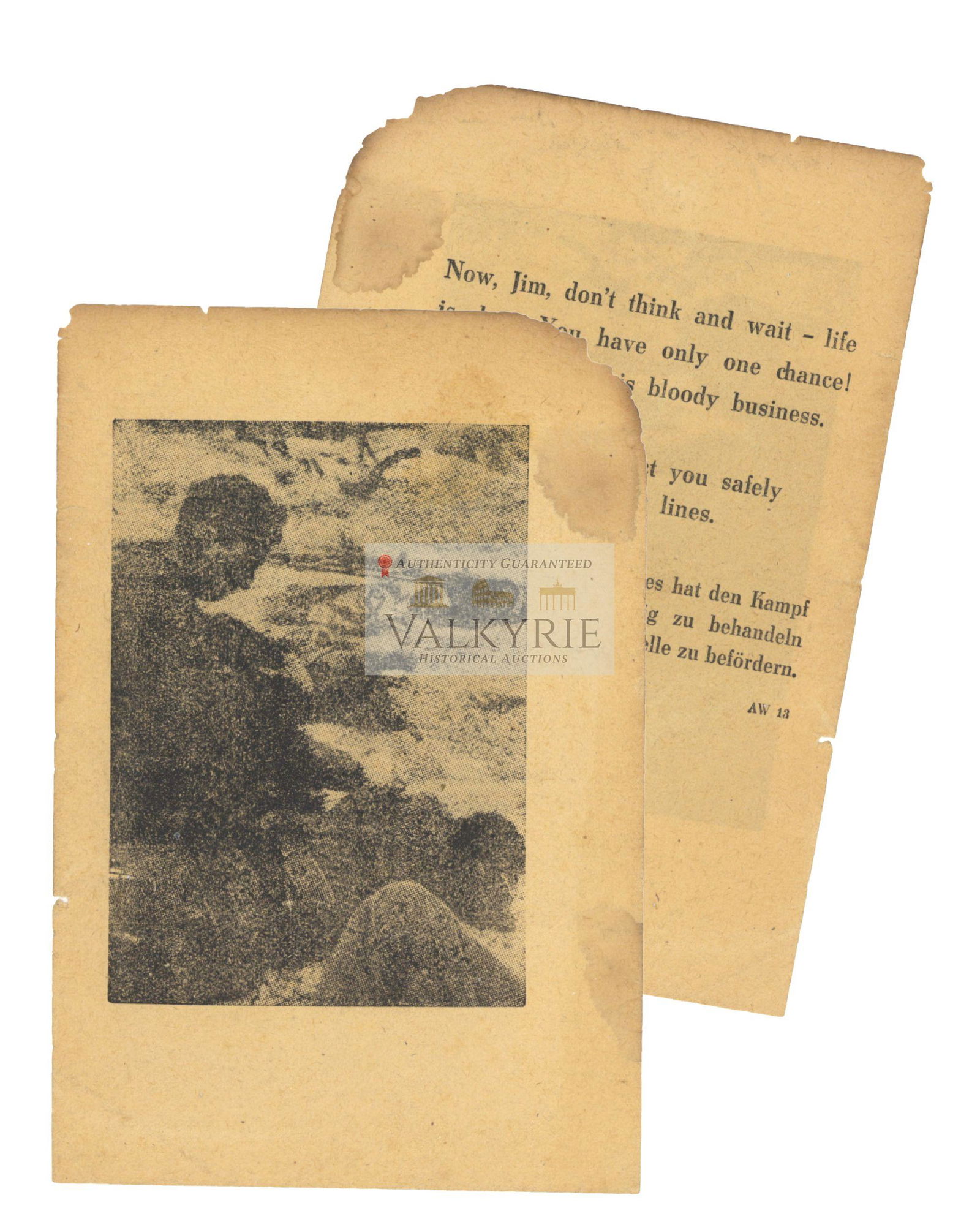 American Ww2 War Propaganda Leaflet With Safe Conduct For German ...