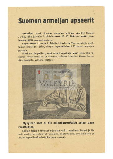 Soviet War Propaganda Leaflet To Encourage Army Officers To Surrender ...