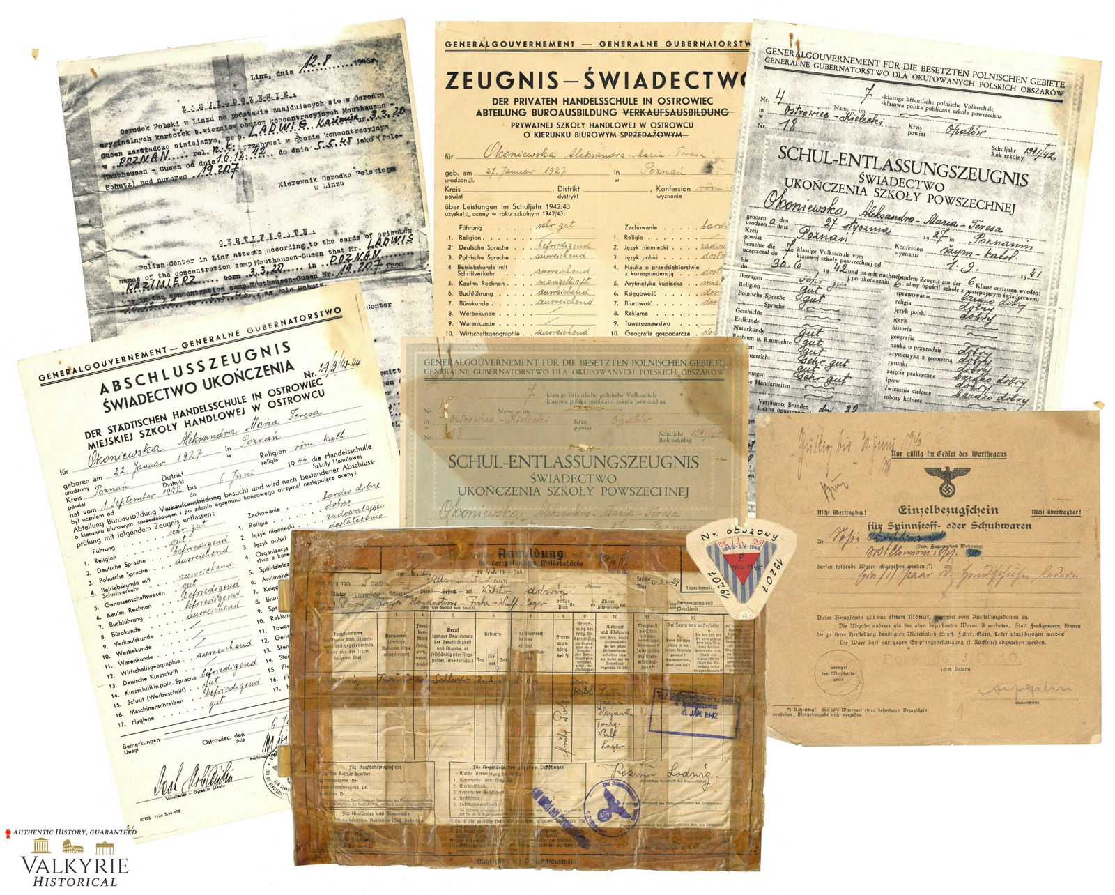 Big Set Of Documents To A Polish Former Prisoner In Kl Mauthausen