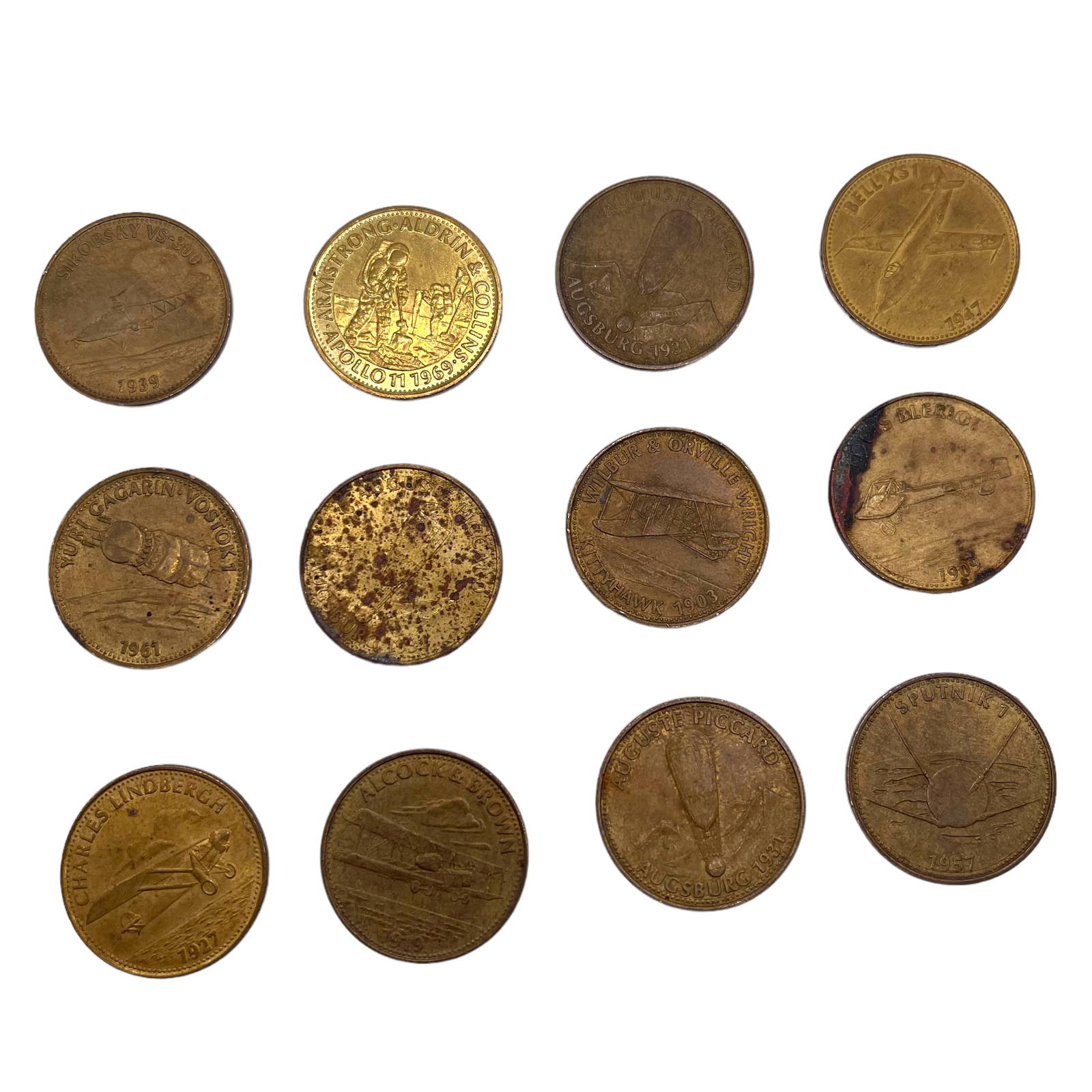Shell Oil Coins Historic Events 1900's (set Of 12) Auction