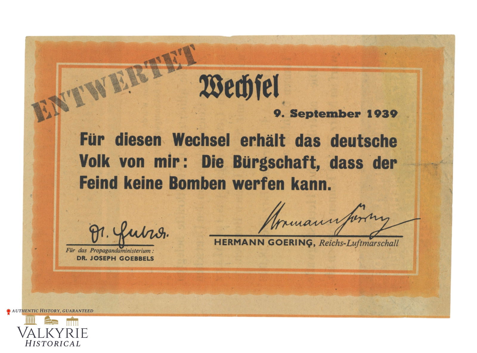 Allied Anti Nazi War Propaganda Leaflet "goering: I Guarantee That The ...
