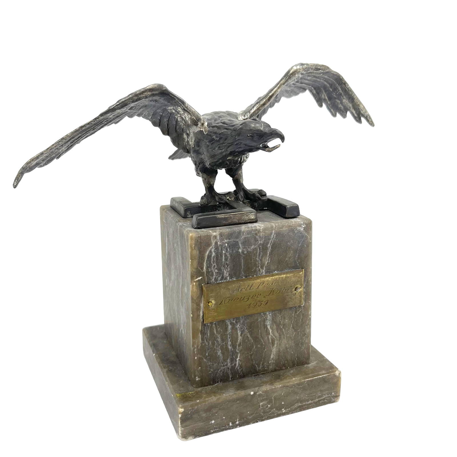 Third Reich Nazi Desk Eagle On Marble Base Auction