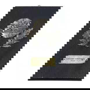 Third Reich Nazi Wehrmacht Training Award Plaque Auction
