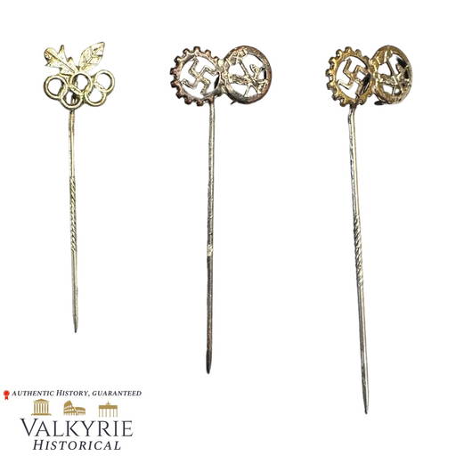 3 Lapel Pins Of The Olympics And The German Labour Front