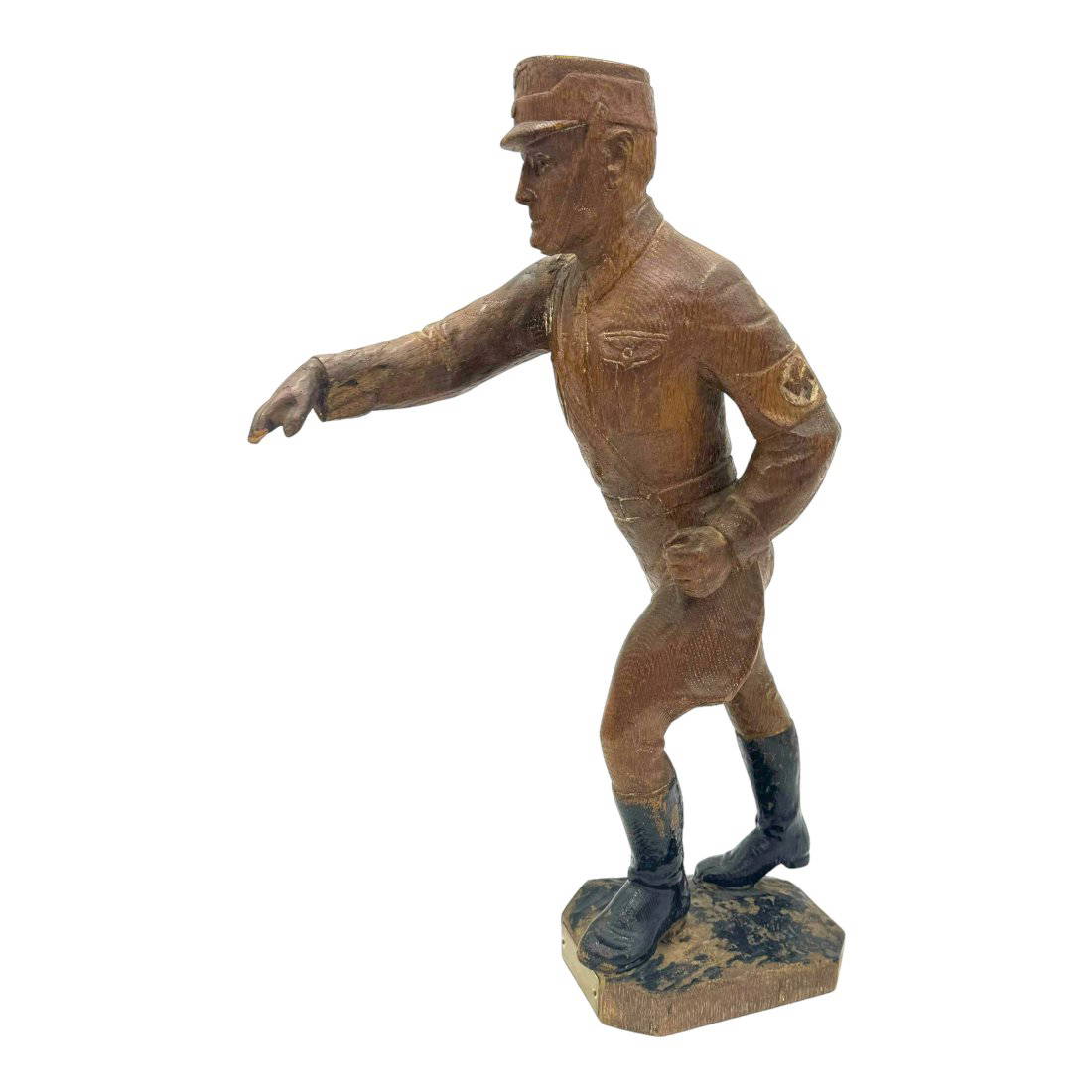 Huge Nazi Sa Stormtrooper Wooden Carved Statue With Plaque - 1933 Auction