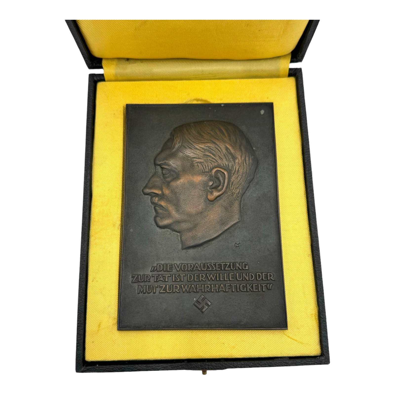 Excellent Adolf Hitler's Relief Wall Plaque In Bronze In Its Case Of ...