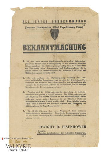 Allied Anti German Ww2 War Informative Sheet By Allied High Command ...