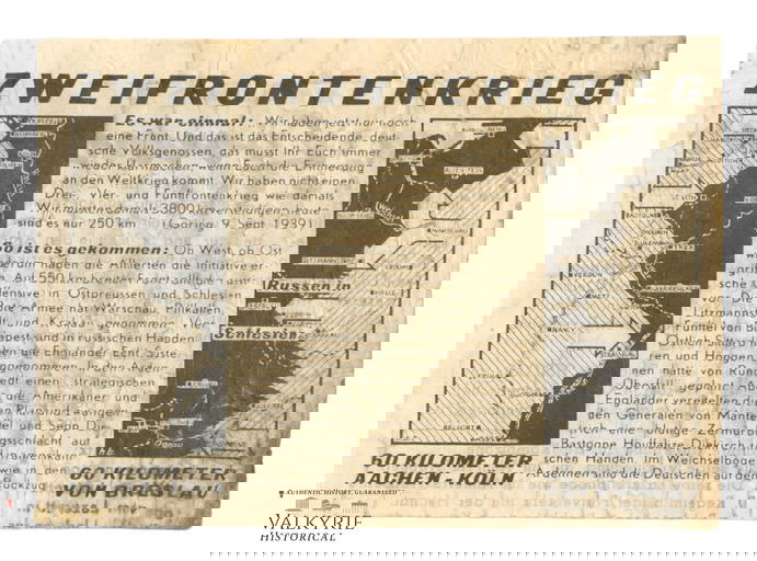 Allied Anti Nazi War Propaganda Leaflet "two Fronts War. Two Solutions"