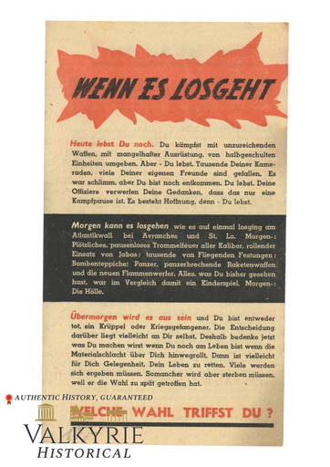 Allied Anti Nazi War Propaganda Leaflet Entitled "volkssturm In Action ...