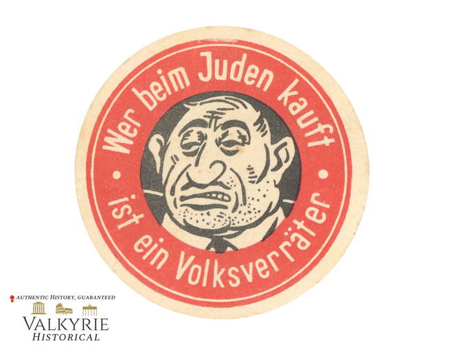 German Anti Semitic Vignettes Sticker "who Buys From The Jews Is A ...