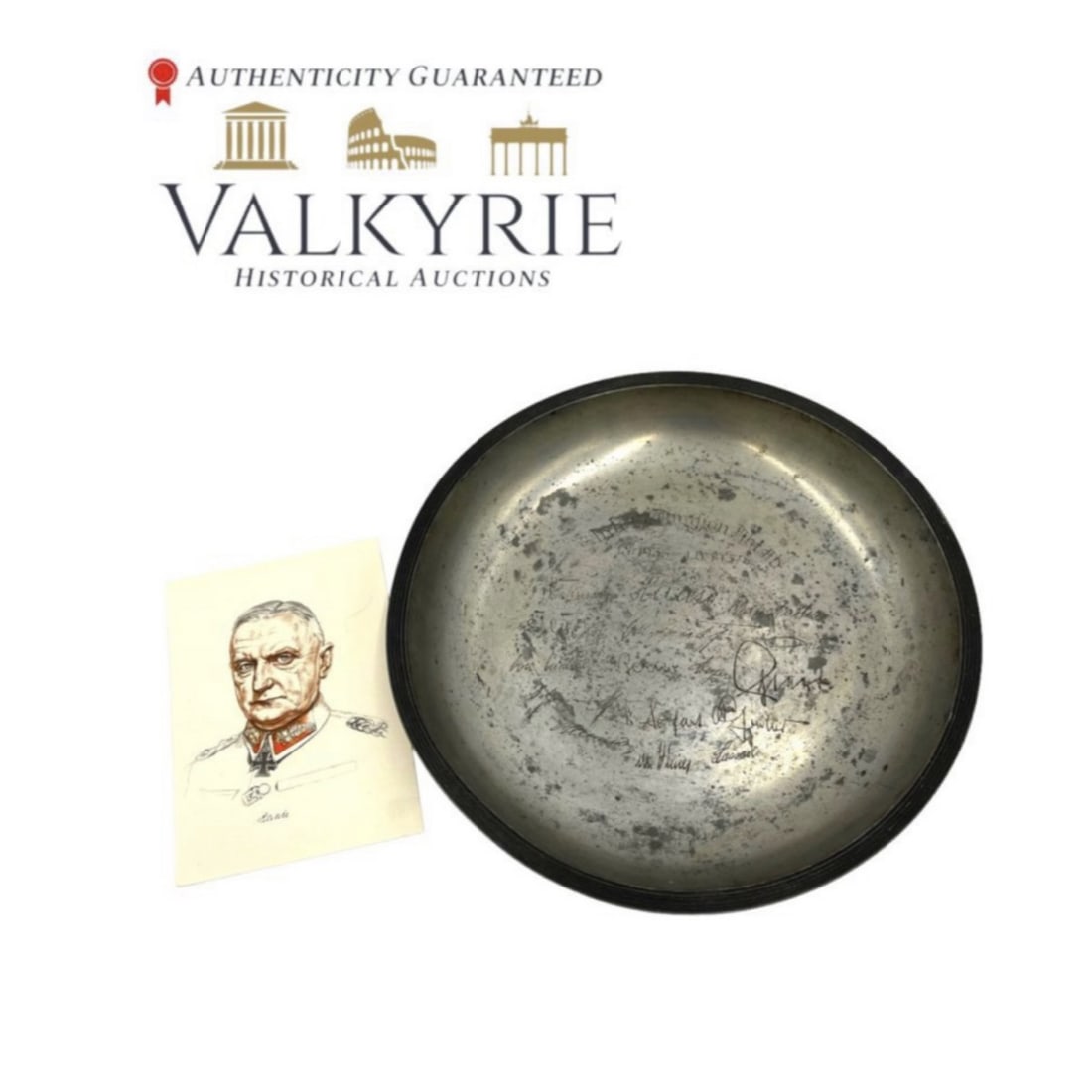 Gerneral Curt Haase Knight's Cross Recipient Pewter Presentation Plate ...