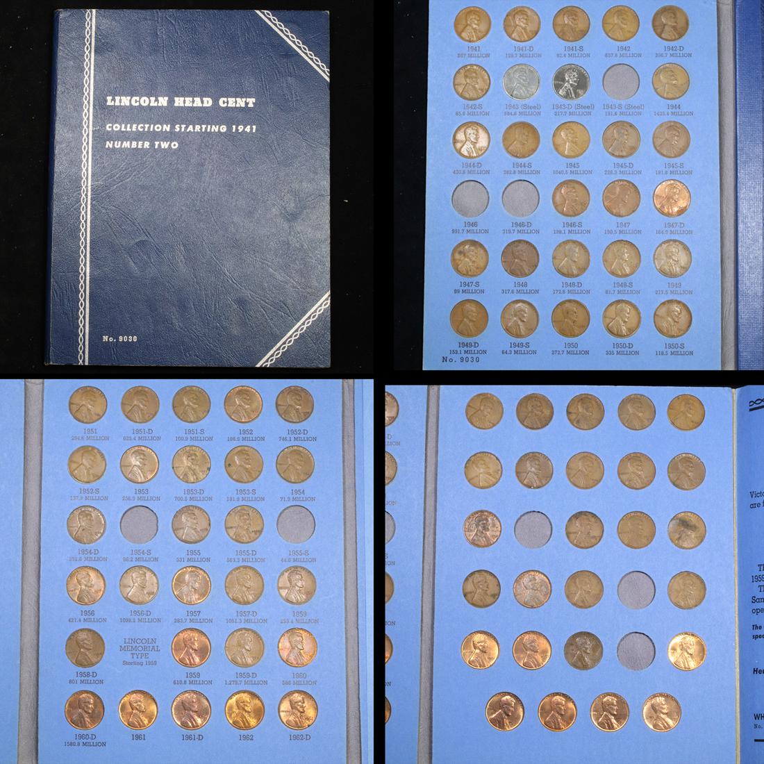 Partial Lincoln Cent Book 1941 1962 80 Coins