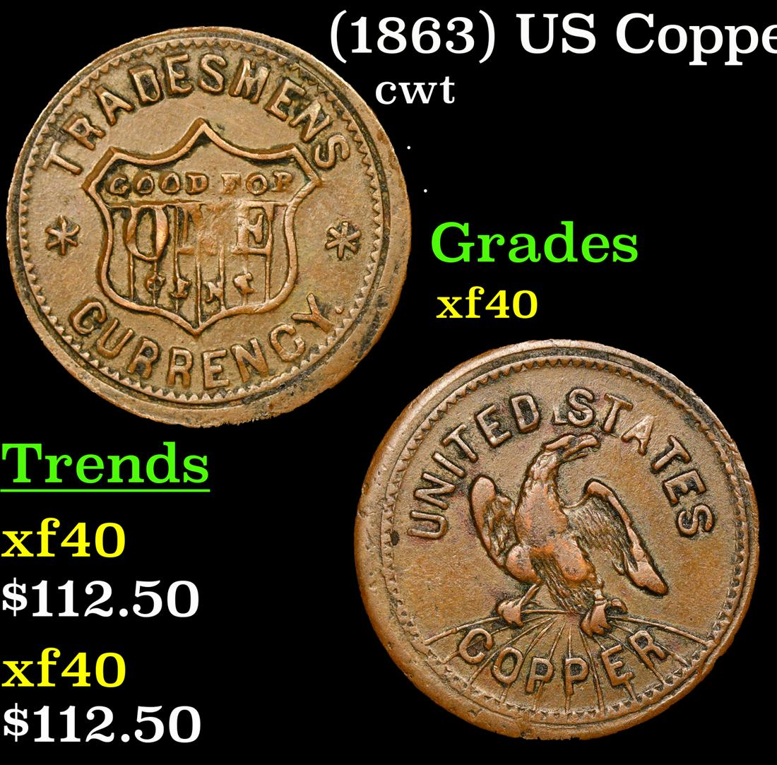 (1863) US Copper Civil War Token F-202/434a 1c Grades xf - May 12, 2022 ...