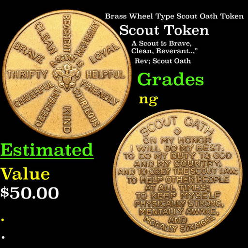 Brass Wheel Type Scout Oath Token Grades ng - May 24, 2022 | Key Date ...