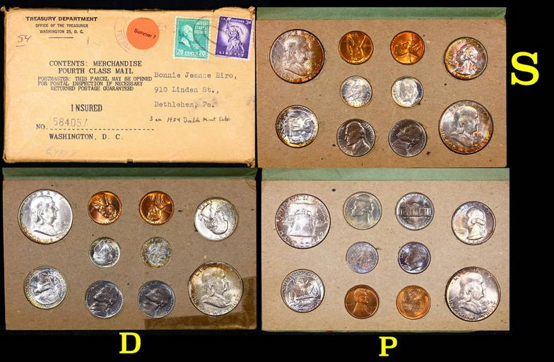 Ultra Rare Original 1954 Double Mint Set P,D,S W/ Original Envelope ...
