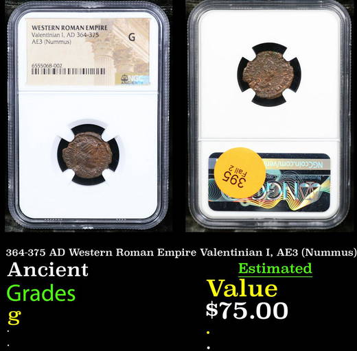 Ngc 364 375 Ad Western Roman Empire Valentinian I, Ae3 (nummus) Graded ...
