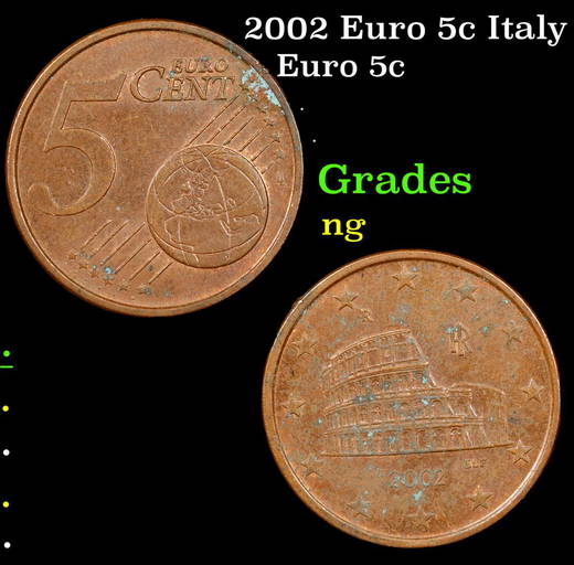 2002 Euro 5c Italy Grades (#1475) on Jan 10, 2023 | Key Date Coins in NJ