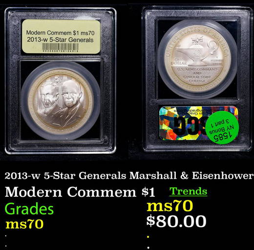 2013-w 5-Star Generals Marshall & Eisenhower Modern Commem Dollar $1 ...