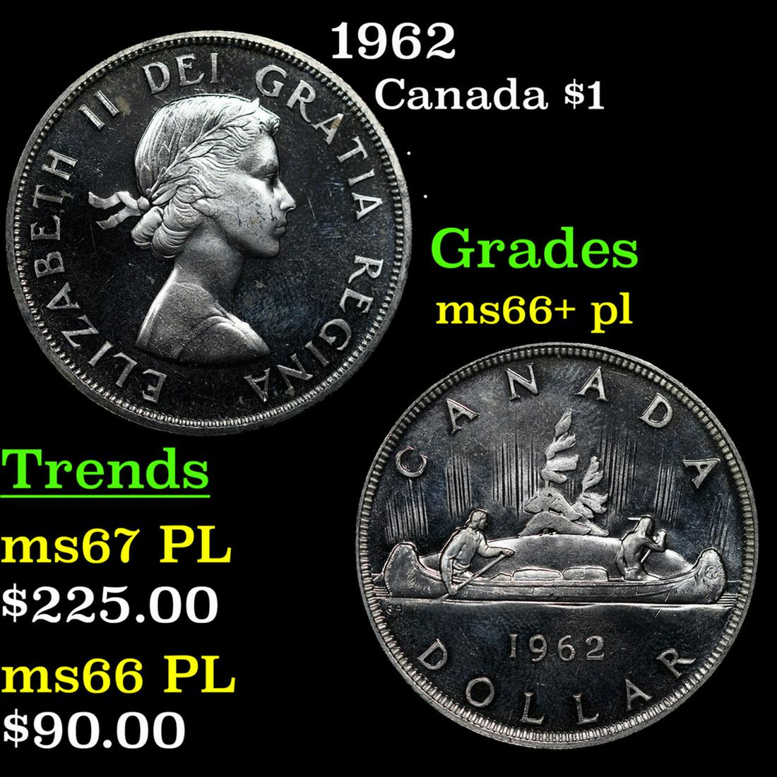 1962 Canada Dollar $1 Grades GEM++ PL - Mar 14, 2023 | Key Date Coins in NJ
