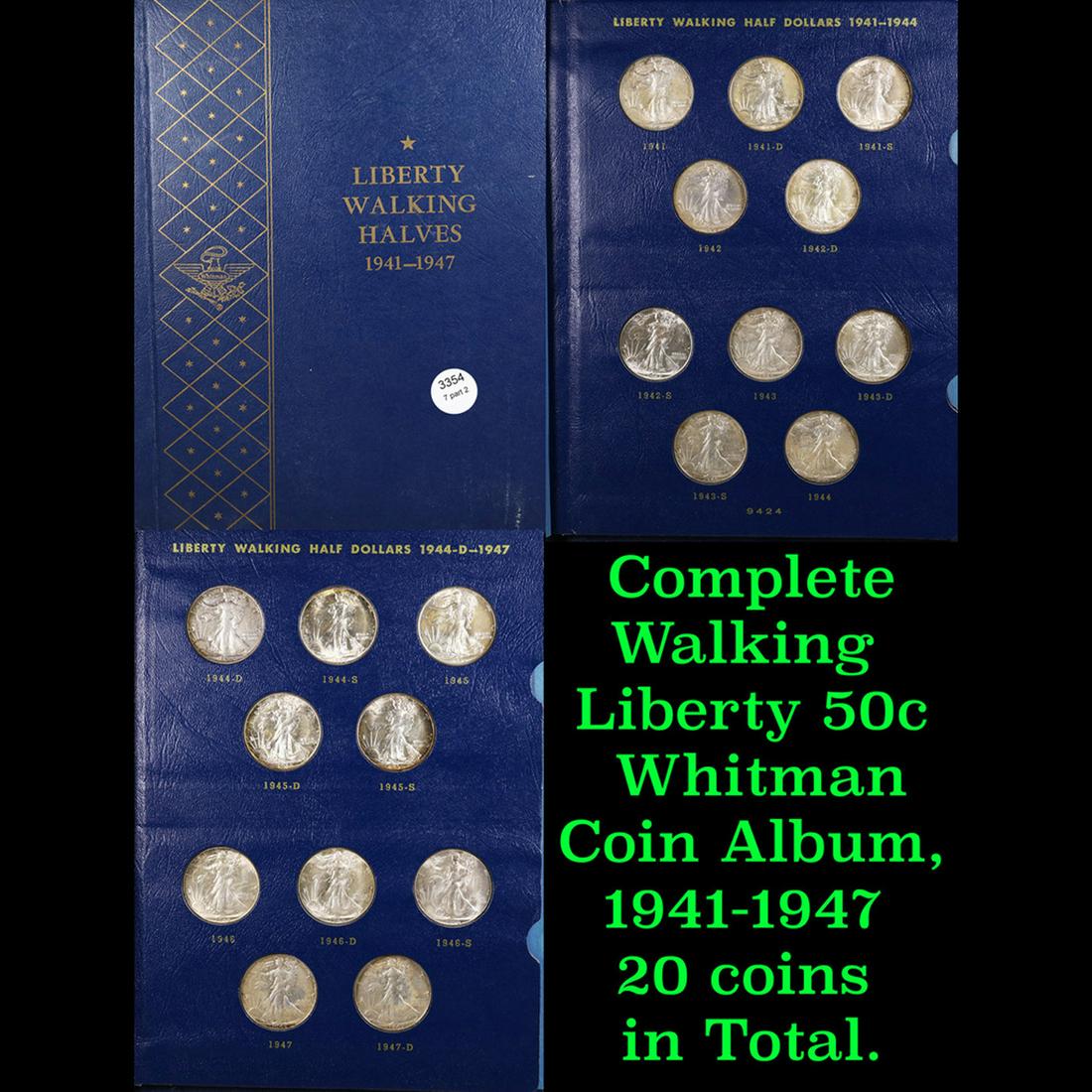 ***Auction Highlight*** Complete Walking Liberty 50c Whitman Coin Album ...