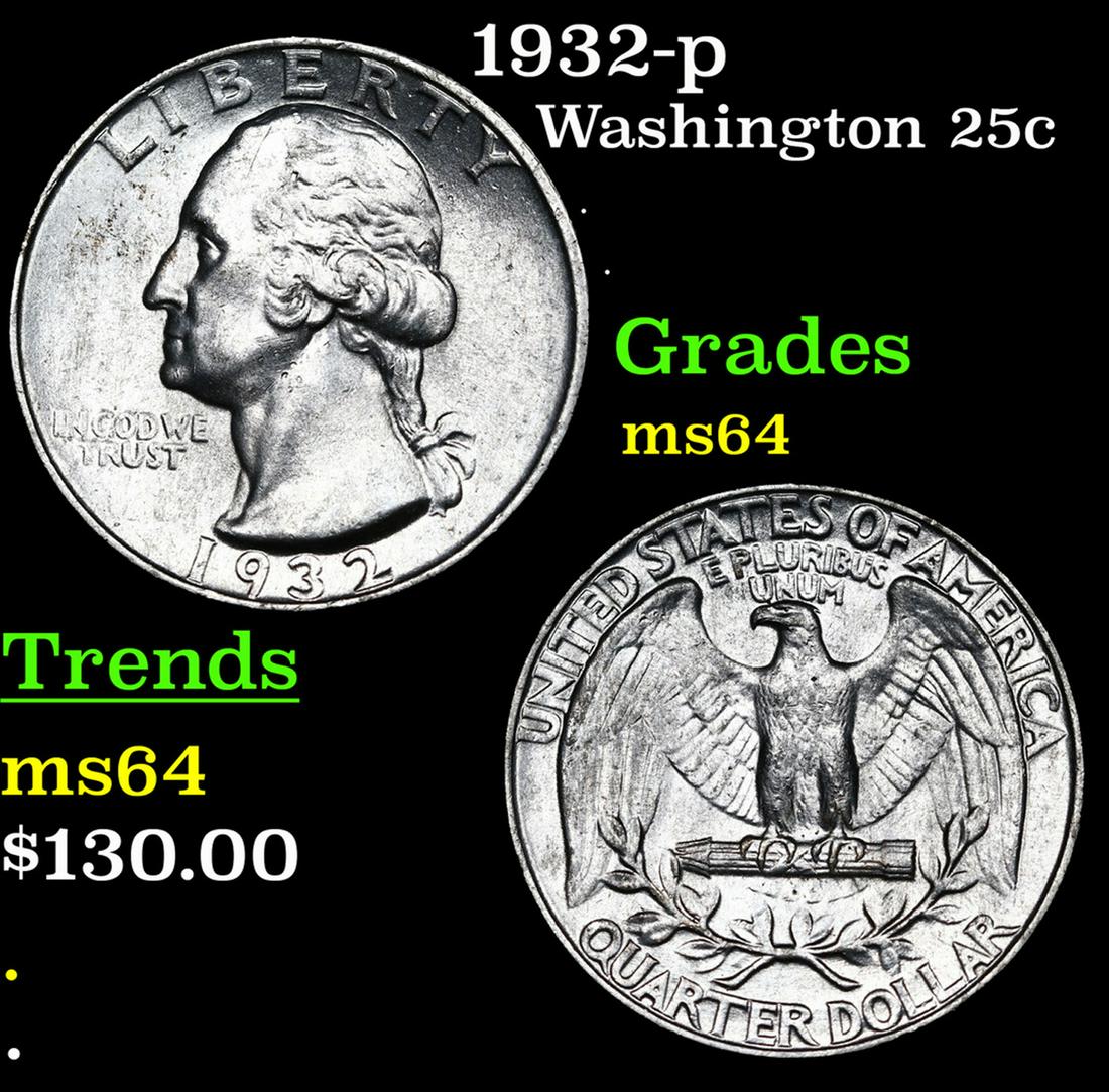 1932-p Washington Quarter 25c Grades Choice Unc - Mar 23, 2023 | Key ...