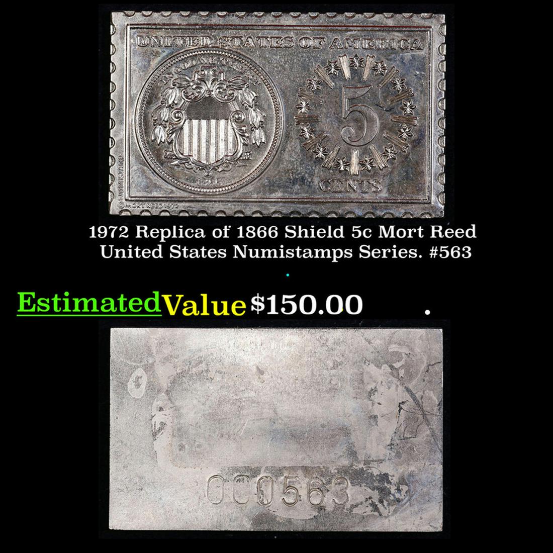 1972 Replica of 1866 Shield 5c Mort Reed United States Numistamps ...
