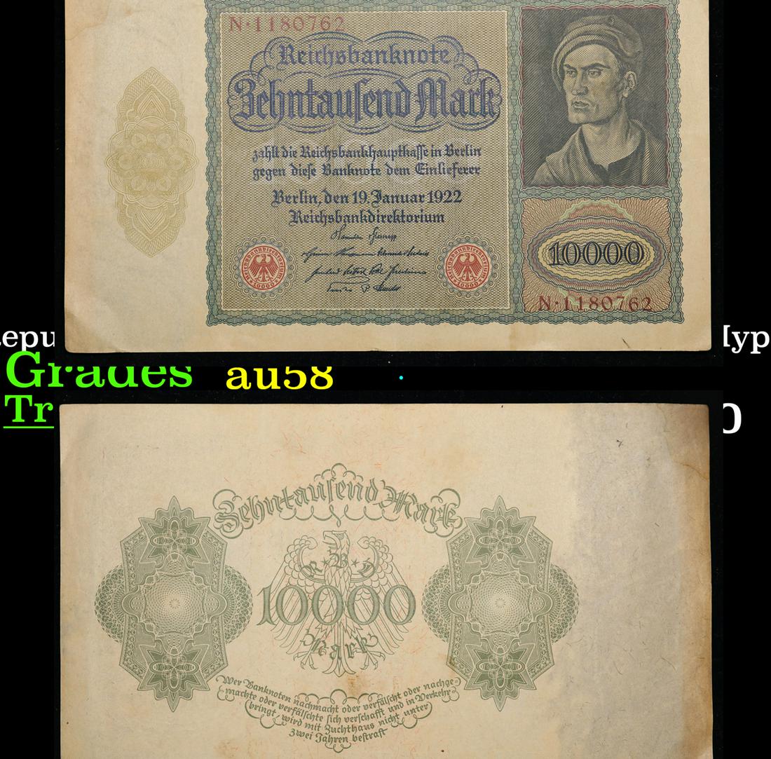 1922 Germany Weimar Republic "vampire Note", 10,000 Mark Wwi ...