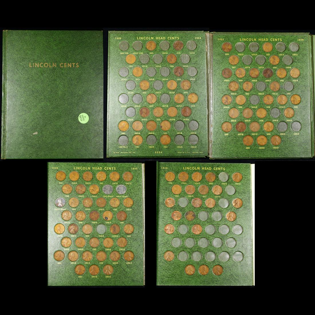 Partially Complete 1909-1957 Lincoln 1c Coin Book, 114 Coins Inside ...