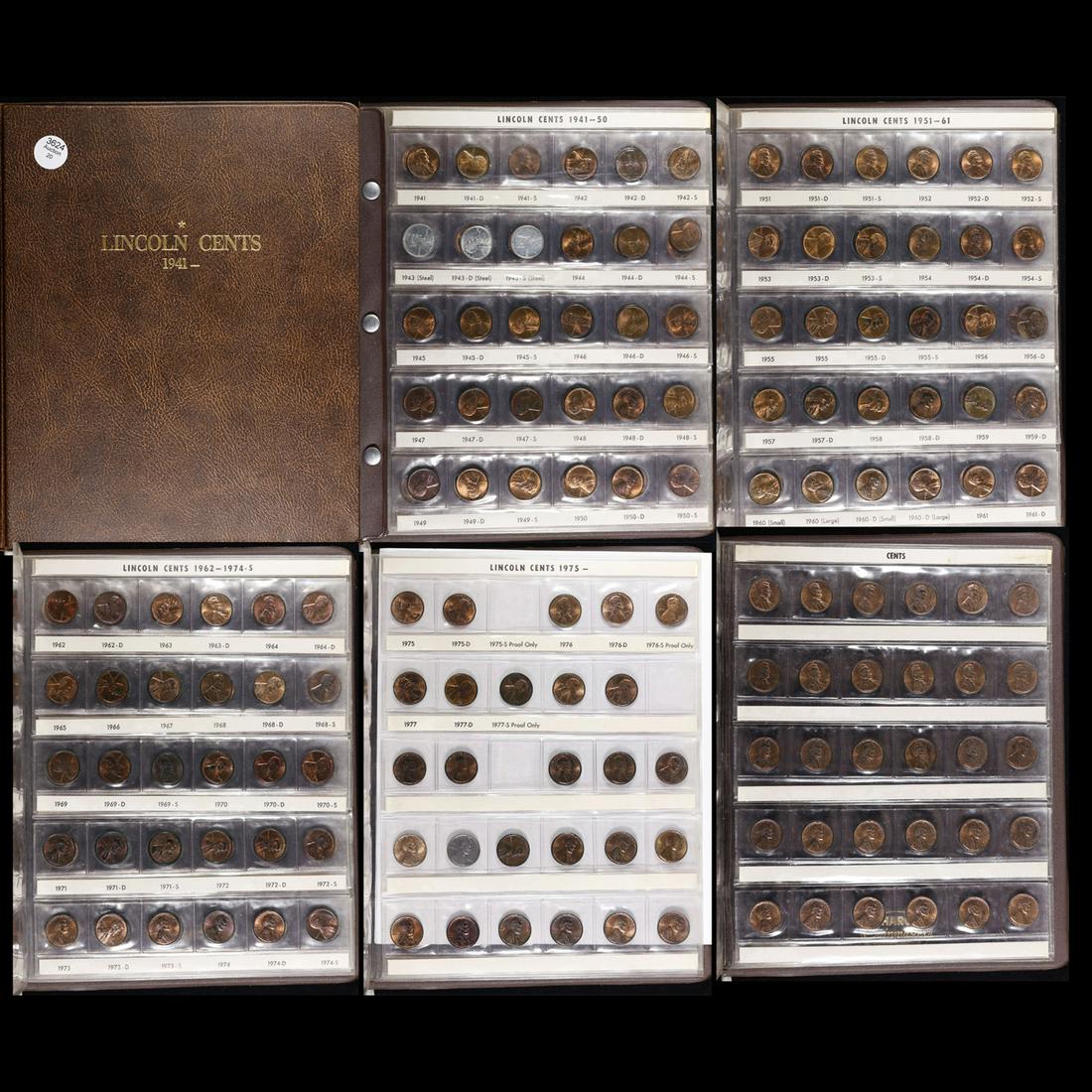 Virtually Complete Lincoln Cent Book 1941 1977 145 Coins